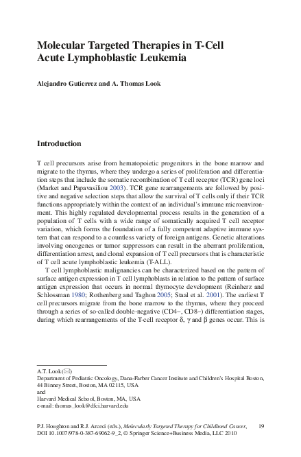 (PDF) Molecular Targeted Therapies in T-Cell Acute Lymphoblastic Leukemia
