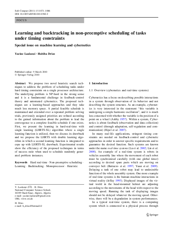 (PDF) Learning and backtracking in non-preemptive scheduling of tasks ...
