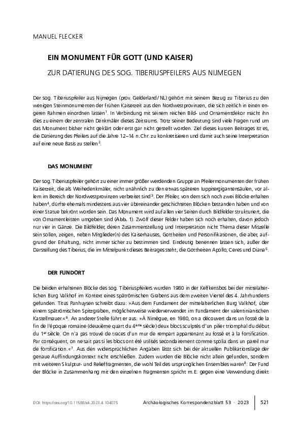 (PDF) Ein Monument für Gott (und Kaiser). Zur Datierung des sog ...