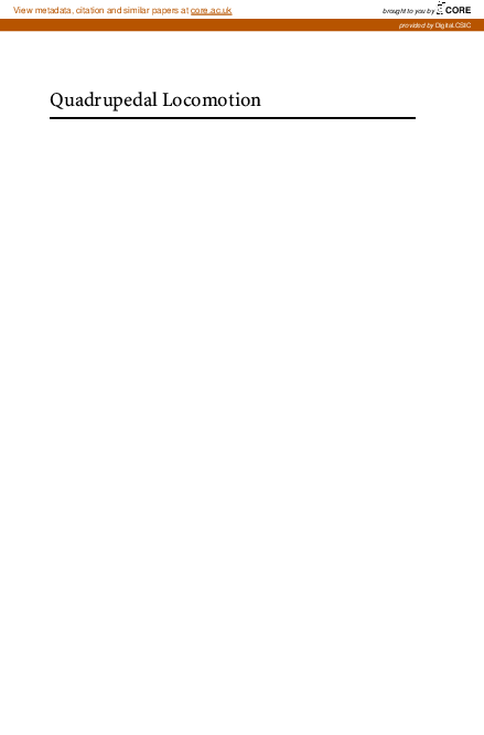 (PDF) Quadrupedal Locomotion