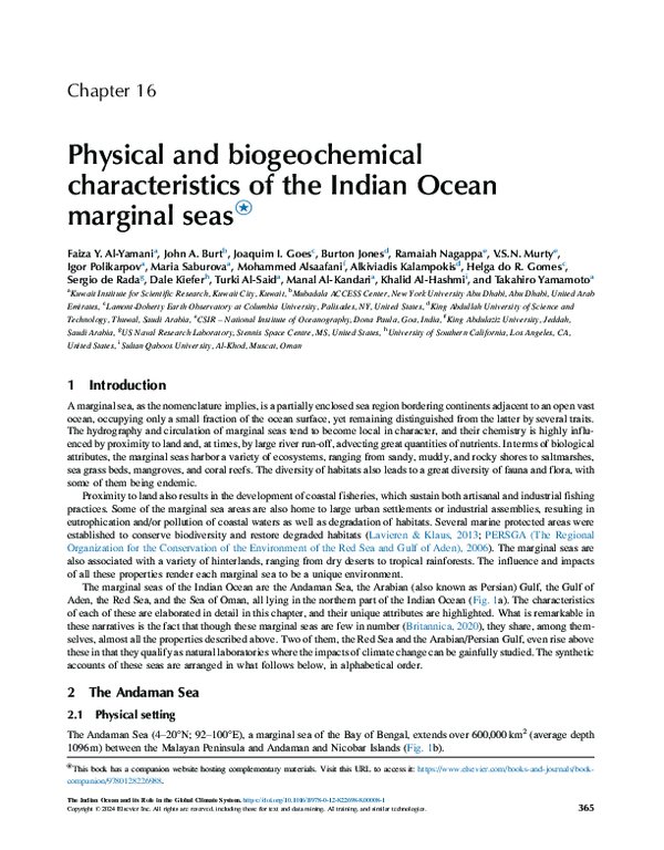 (PDF) Physical and biogeochemical characteristics of the Indian Ocean ...
