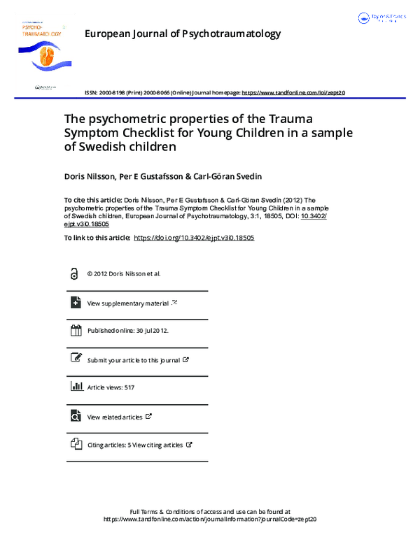 (PDF) The psychometric properties of the Trauma Symptom Checklist for ...