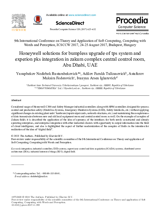 (PDF) Honeywell solutions for bumpless upgrade of tps system and ...