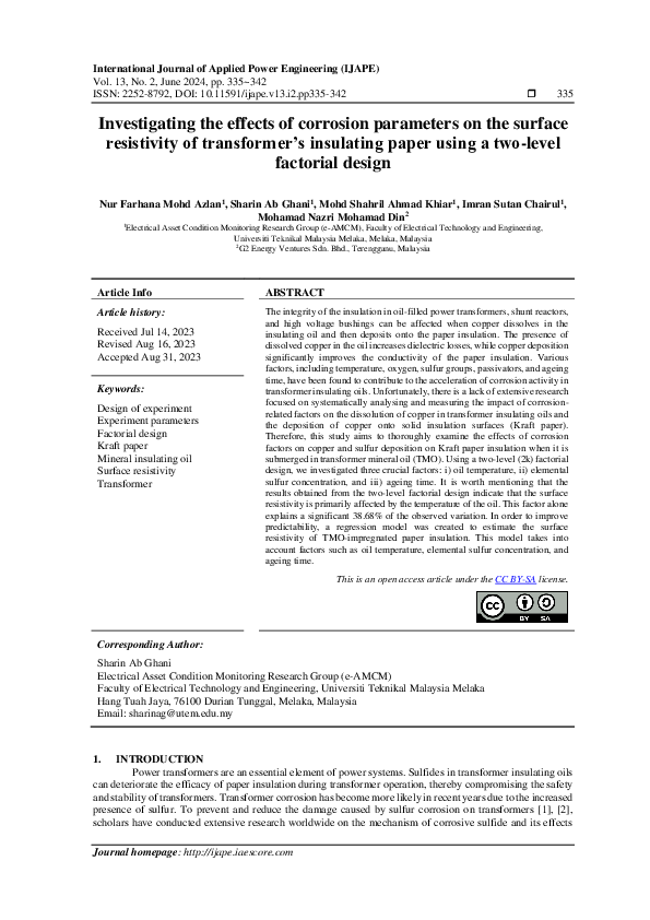 (PDF) Investigating the effects of corrosion parameters on the surface resistivity of ...