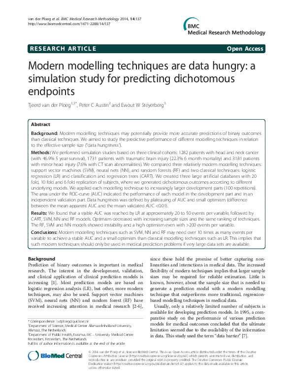 (PDF) Modern modelling techniques are data hungry: a simulation study ...