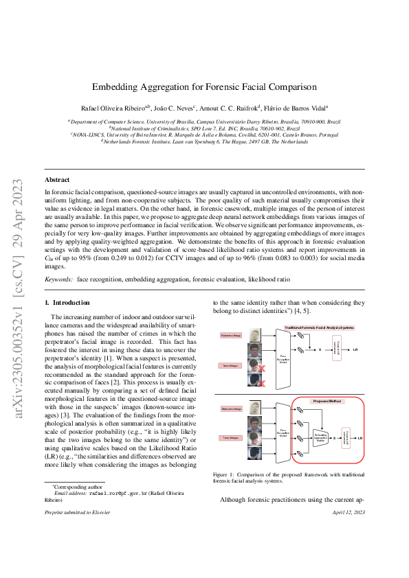 (PDF) Embedding Aggregation for Forensic Facial Comparison