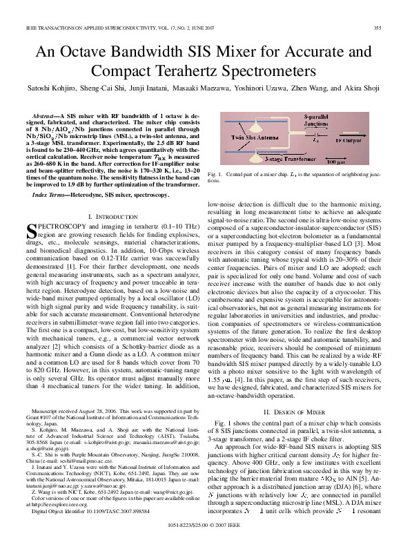 (PDF) An Octave Bandwidth SIS Mixer for Accurate and Compact Terahertz ...