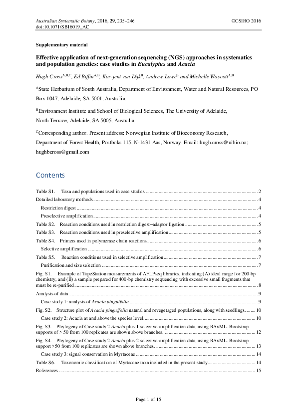 (PDF) Effective application of next-generation sequencing (NGS) approaches in systematics and ...