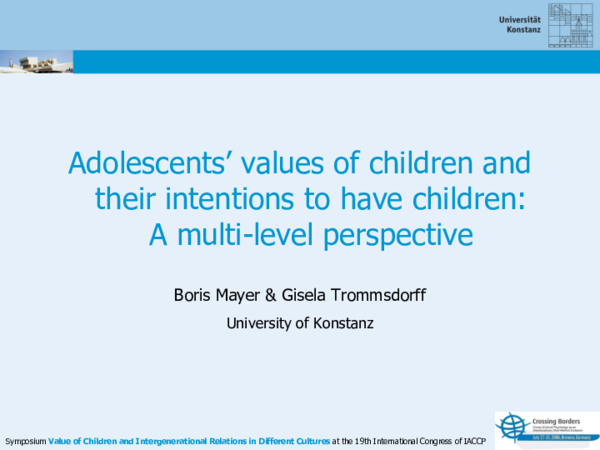 (PDF) Adolescents' values of children and their future plans to have ...