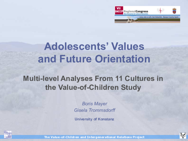 (PDF) Adolescents' values and future orientation. Multi-level analyses ...