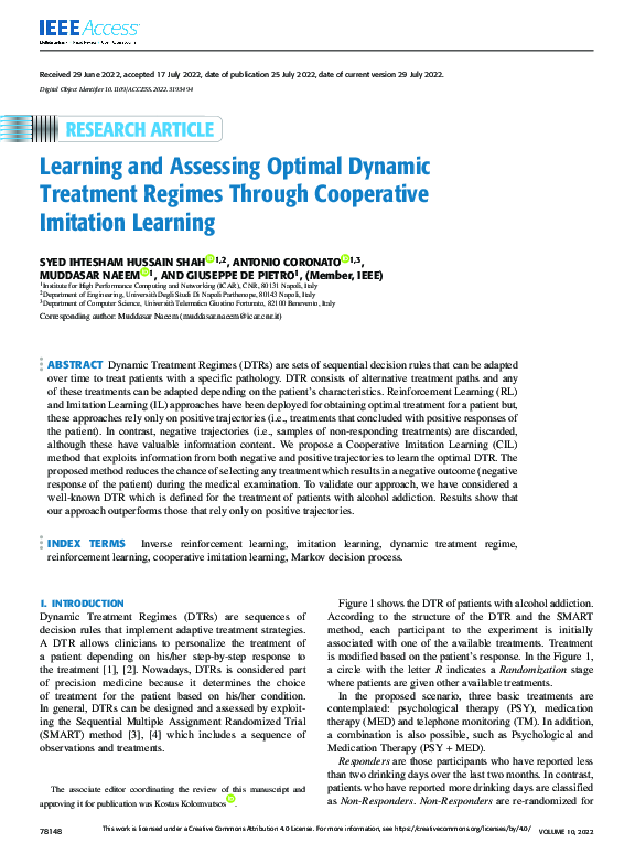 Pdf Learning And Assessing Optimal Dynamic Treatment Regimes Through Cooperative Imitation