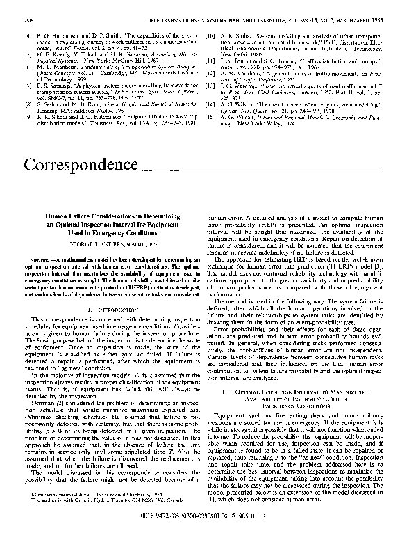 (PDF) Human failure considerations in determining an optimal inspection ...