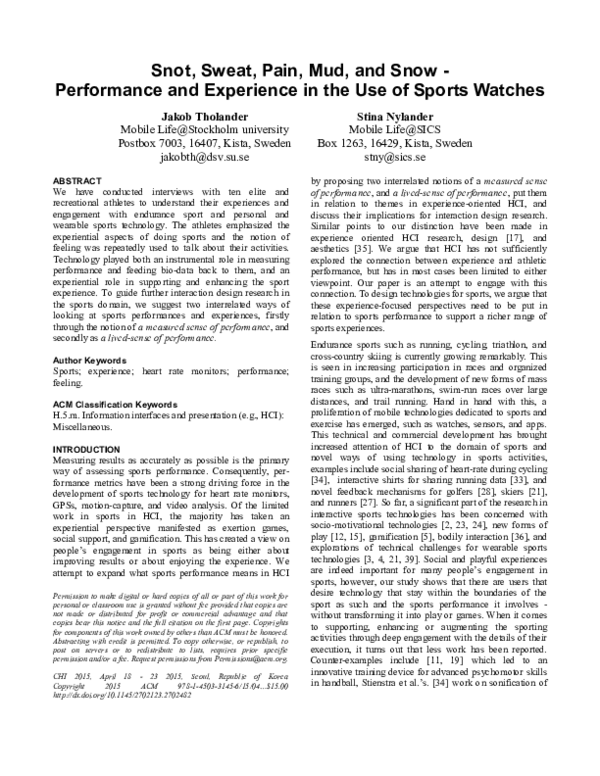 (PDF) Snot, Sweat, Pain, Mud, and Snow
