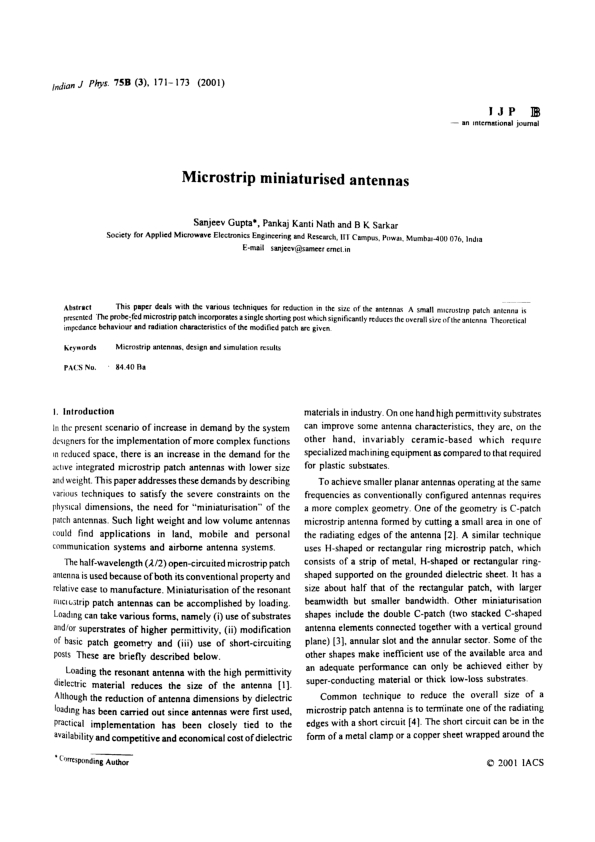 (PDF) Microstrip Miniaturised Antennas