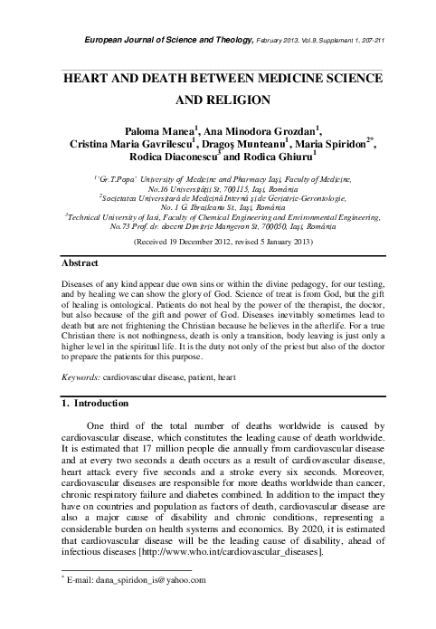 (PDF) Heart and Death Between Medicine Science and Religion