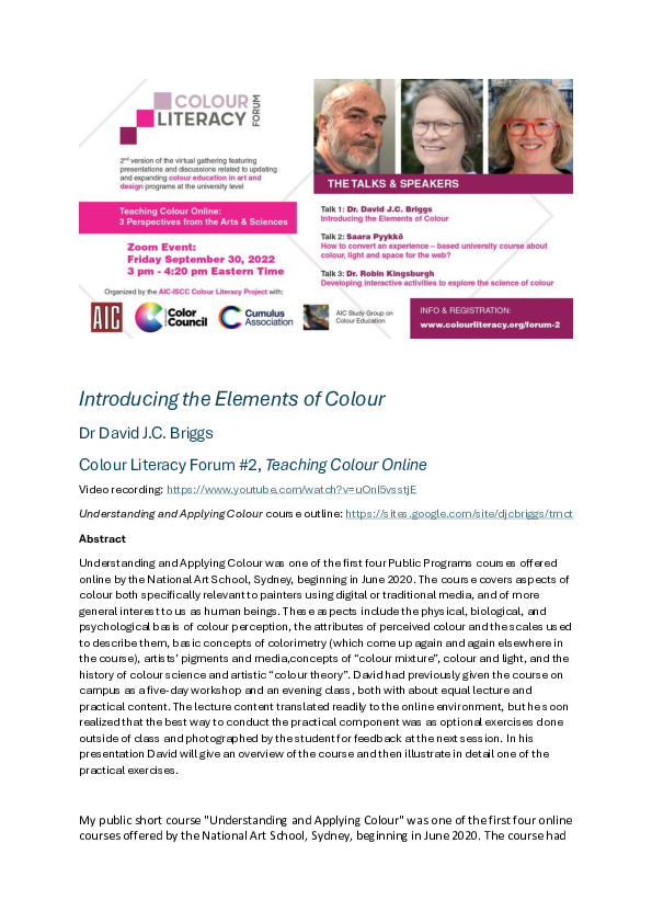 (PDF) Introducing the Elements of Colour