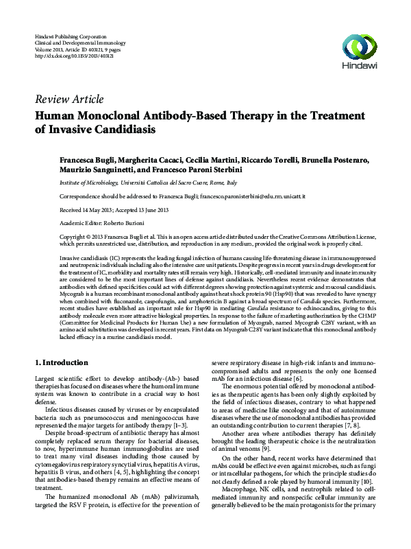 (PDF) Human Monoclonal Antibody-Based Therapy in the Treatment of ...
