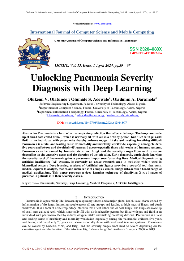 (PDF) Unlocking Pneumonia Severity Diagnosis with Deep Learning