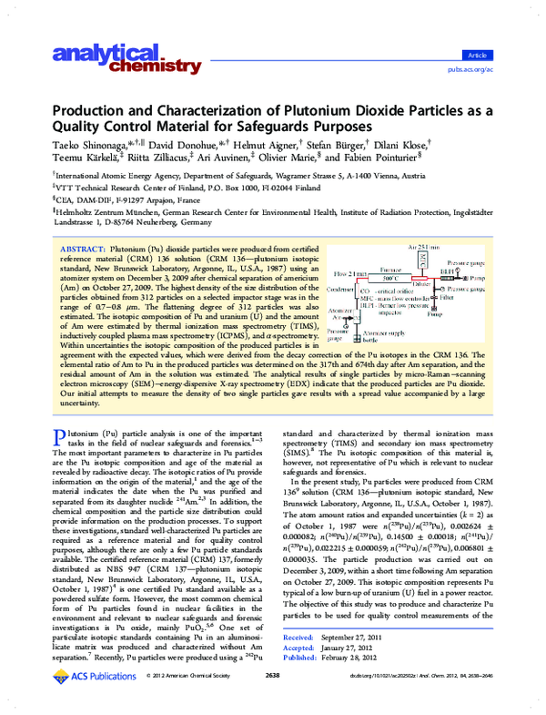 (PDF) Production And Characterization Of A Plutonium-238 Loaded Ceramic ...
