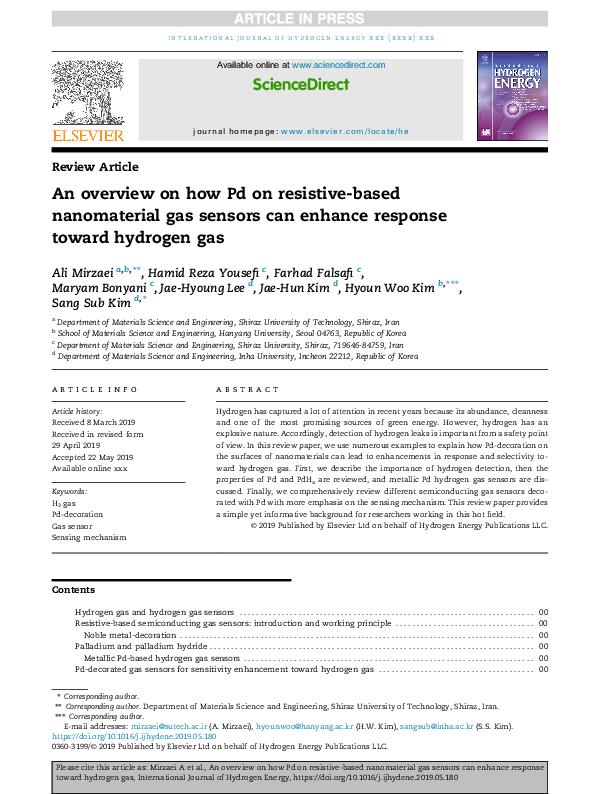 (PDF) An overview on how Pd on resistive-based nanomaterial gas sensors can enhance response ...