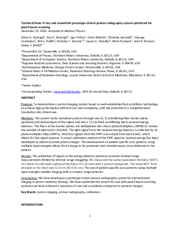 (PDF) Technical Note: A fast and monolithic prototype clinical proton ...