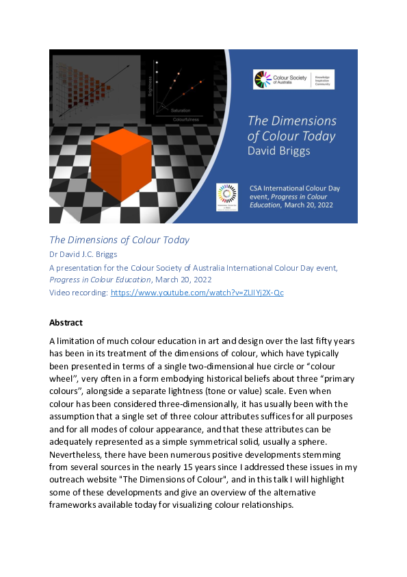 (PDF) The Dimensions of Colour Today
