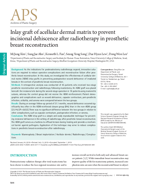 (PDF) Inlay graft of acellular dermal matrix to prevent incisional ...