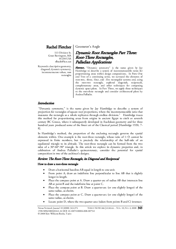 (PDF) Geometer's Angle Dynamic Root Rectangles Part Three: Root-Three Rectangles, Palladian ...