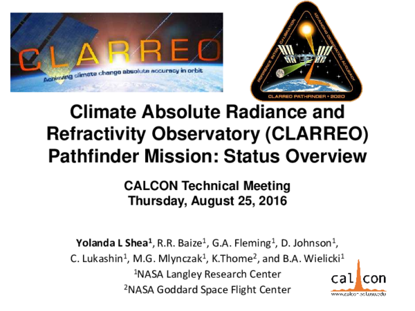 (PDF) Climate Absolute Radiance and Refractivity Observatory (CLARREO ...