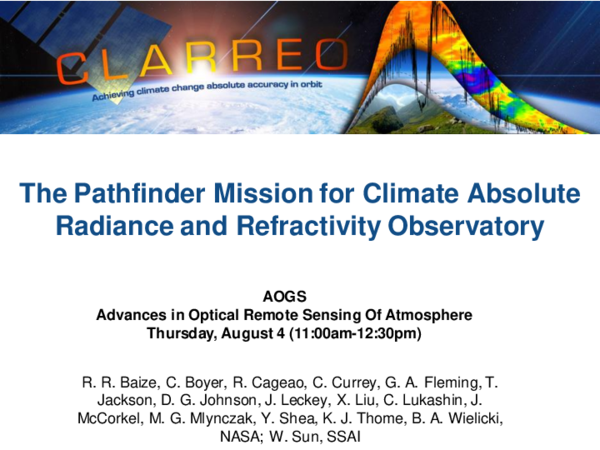 (PDF) The Pathfinder Mission for Climate Absolute Radiance and ...