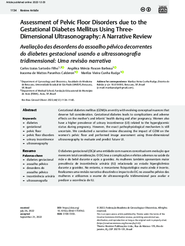 (PDF) Assessment of Pelvic Floor Disorders due to the Gestational ...
