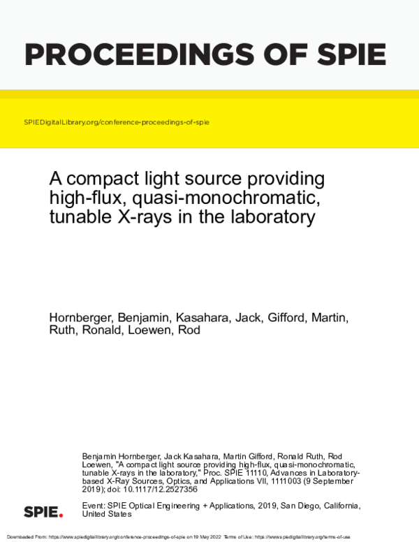 (PDF) A compact light source providing high-flux, quasi-monochromatic ...