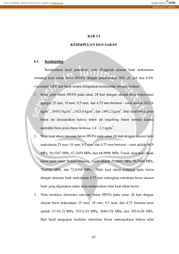 Pengaruh Ukuran Butir Maksimum Agregatpada Beton High Volume Fly Ash (Hvfa)