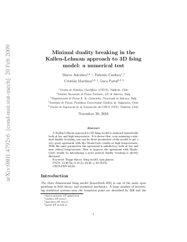 (PDF) Minimal duality breaking in the Kallen–Lehman approach to 3D ...
