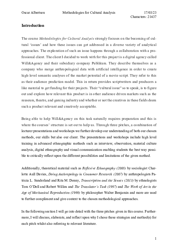 (PDF) Methodologies for Cultural Analysis