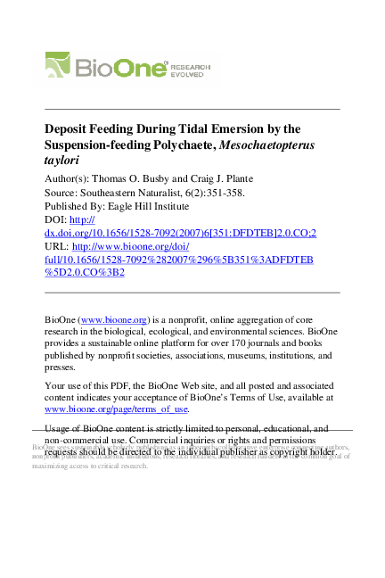 (PDF) Deposit Feeding During Tidal Emersion by the Suspension-feeding ...