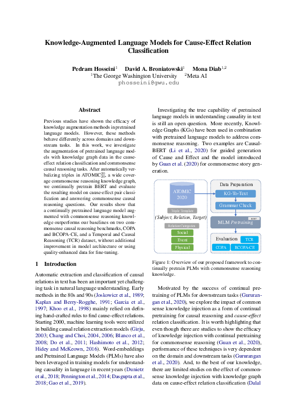 (PDF) Knowledge-Augmented Language Models for Cause-Effect Relation Classification