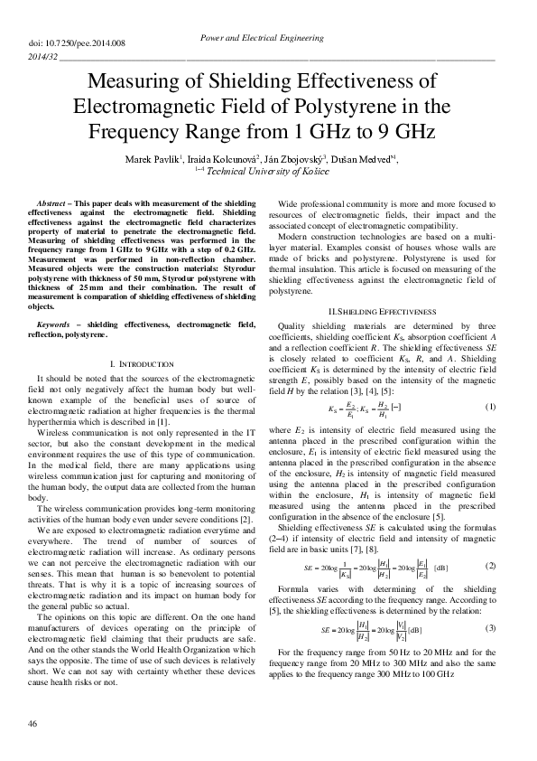 (PDF) Measuring of Shielding Effectiveness of Electromagnetic Field of ...