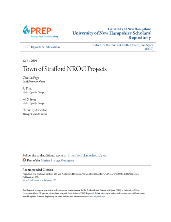 (PDF) Town of Strafford NROC Projects