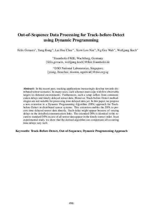 (PDF) Out-of-Sequence Data Processing for Track-before-Detect using Dynamic Programming