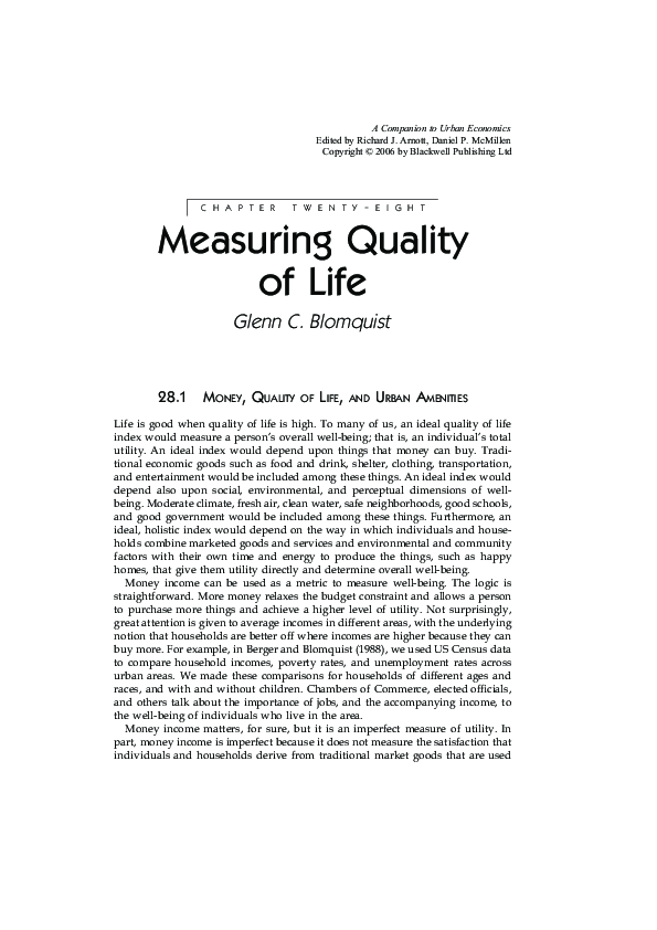 (PDF) Measuring Quality of Life