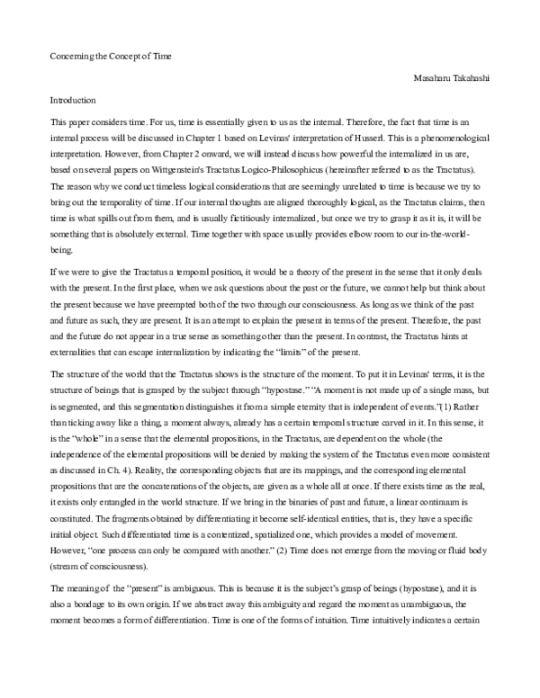 (PDF) Concerning the Concept of Time / Introduction