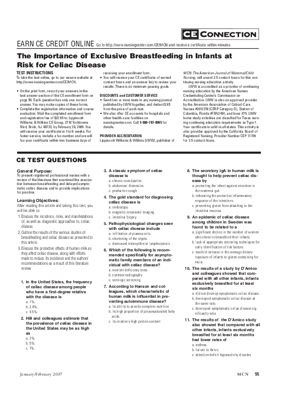 (PDF) The Importance of Exclusive Breastfeeding in Infants at Risk for ...