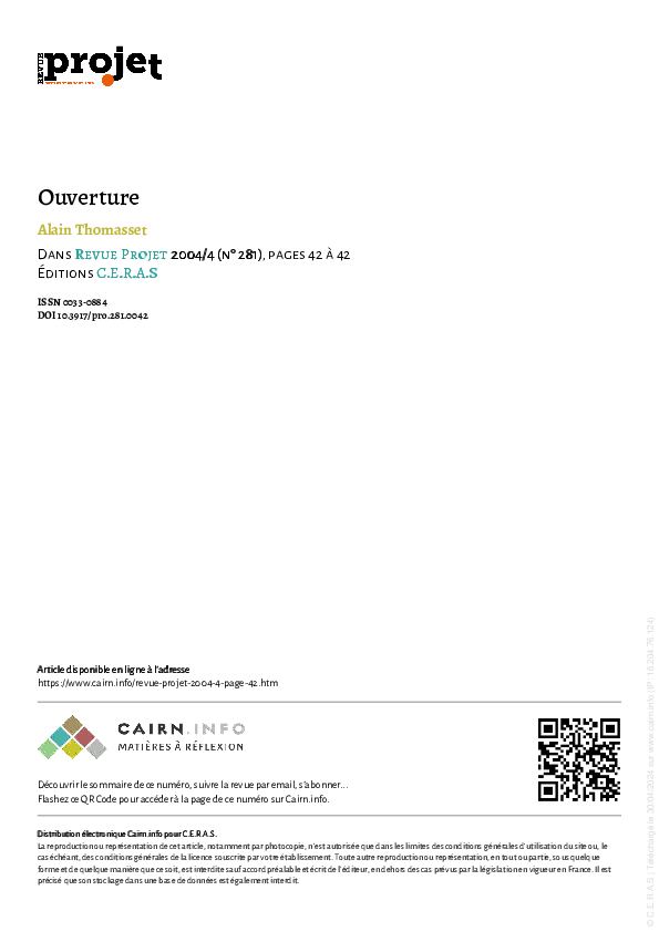(PDF) Ouverture