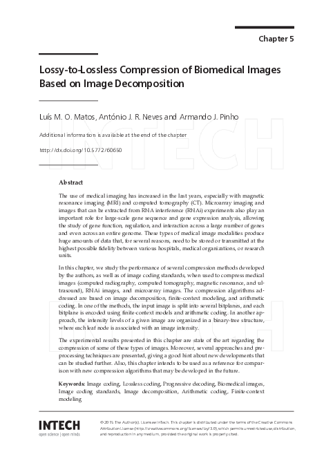 (PDF) Lossy-to-Lossless Compression of Biomedical Images Based on Image Decomposition