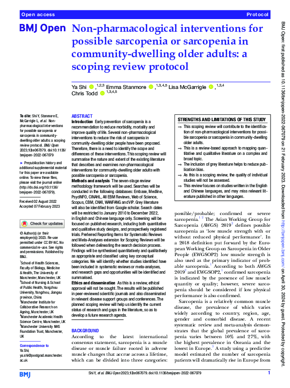 (PDF) Non-pharmacological interventions for possible sarcopenia or sarcopenia in community ...