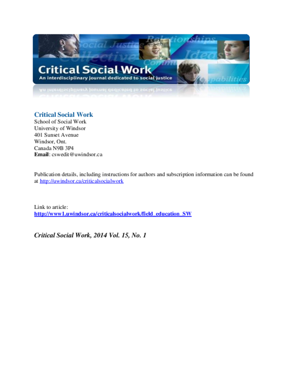 (PDF) Field Education in Social Work