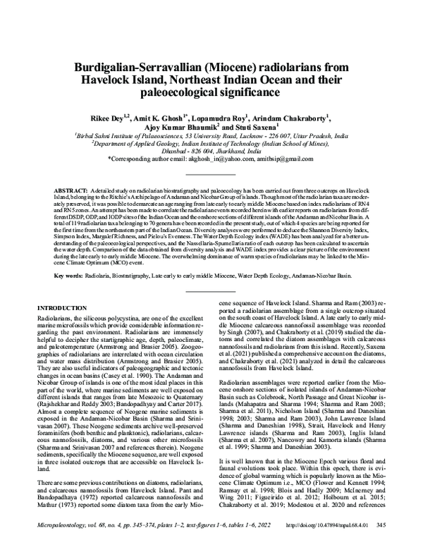 (PDF) Burdigalian-Serravallian (Miocene) radiolarians from Havelock ...