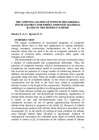 (PDF) The stiffness matrix of infinite hexahedral finite element for ...