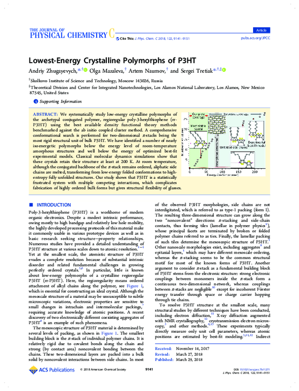 (PDF) Lowest-Energy Crystalline Polymorphs of P3HT